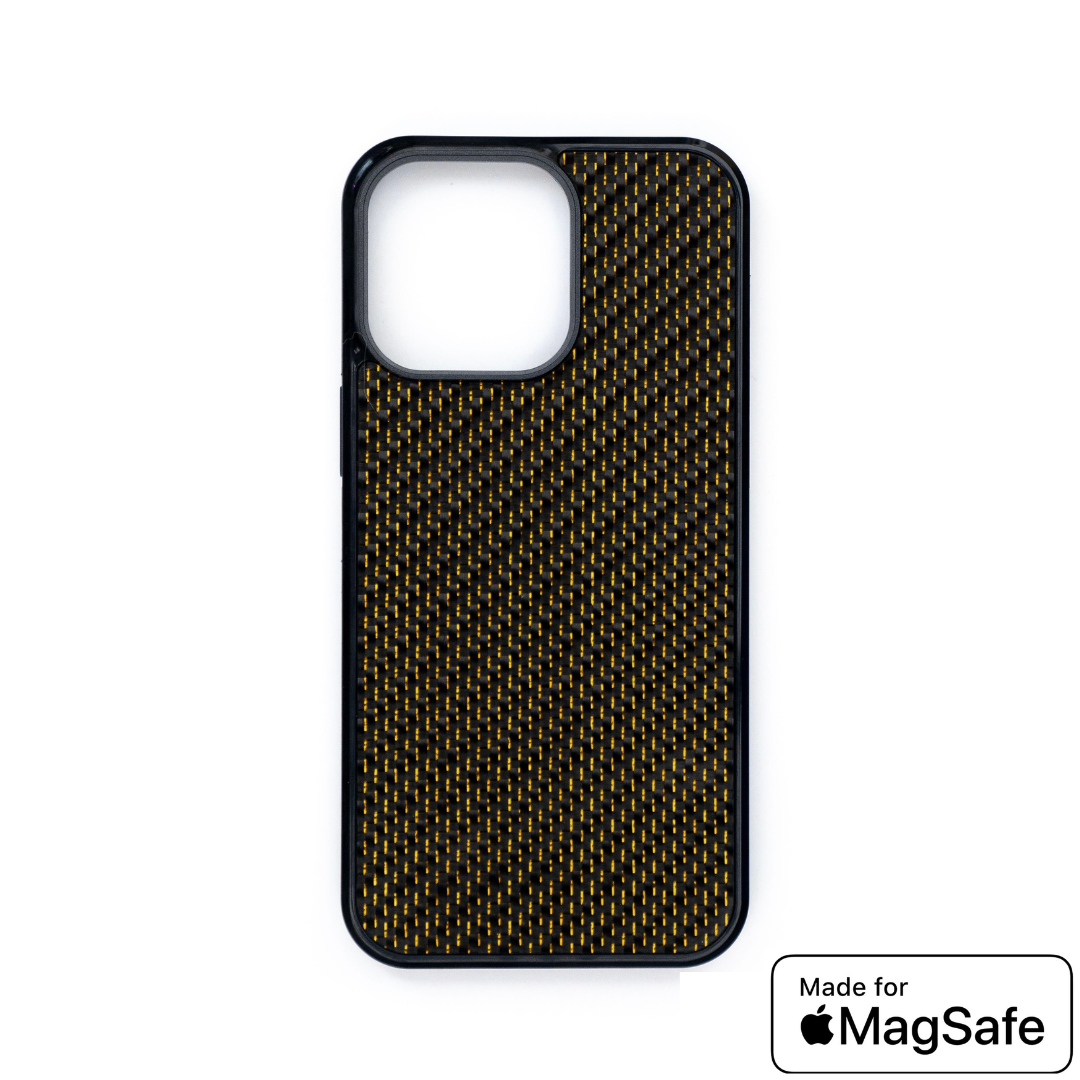 iPhone ClassicArmor™ - Gold Carbon with MagSafe – Stealth Carbon Fiber